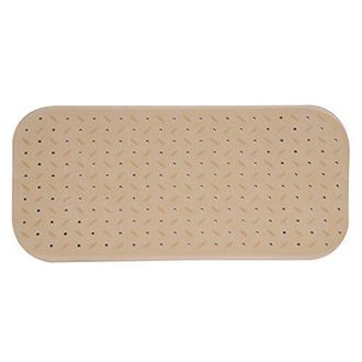 MSV Premium Duschmatte Badematte Badewannenmatte Badewanneneinlage antibakteriell rutschfest mit Saugn&auml;pfen-Beige-duftet nach Rosen-ca. 36 x 97 cm-waschba