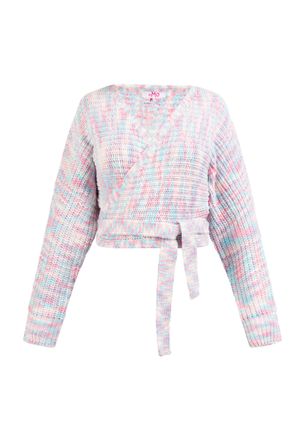 Mymo Wickeljacke aus Strick Damen Rosa Mehrfarbig