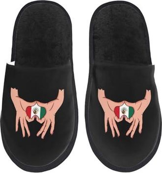 Generic Pantoufles Tenir LAmour Dans Ses Mains Drapeau Du Mexique Chaussures Respirantes L&eacute;g&egrave;res Chaussons Pour Homme Unisex Int&eacute;rieur L