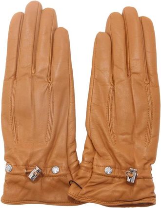 Piquadro Femme, Accessoires, Brun, Taille: M Gants en cuir avec &eacute;lastique ajustable