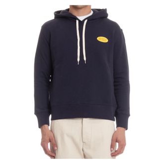 Autry Homme, Sweatshirts et sweats à capuche, Bleu, Taille: M Pull Bleu en Coton avec Logo