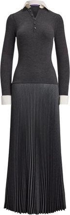 Ralph Lauren Collection robe plissée à empiècements - Gris