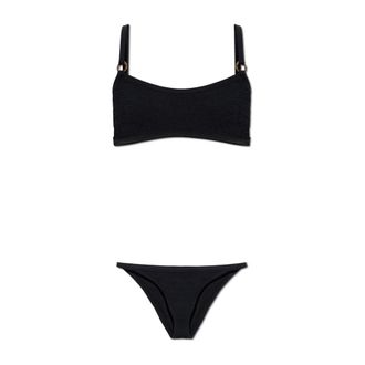 Hunza G Iris Bikini mit Goldringen - - Swimwear - Damen - Schwarzk - ONE SIZE
