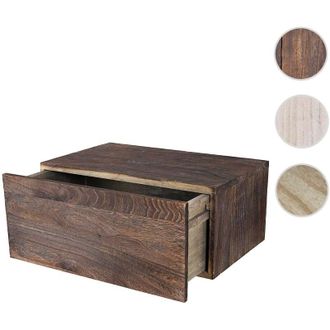 Mendler Mendler - tag&egrave;re murale HWC-C55, &eacute;tag&egrave;re tiroir, style shabby, vintage 21x46x30cm - brun naturel