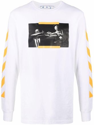 Off-white Langarmshirt mit Caravaggio-Print - Wei&szlig;