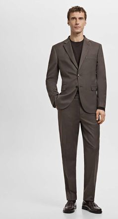 Mango Pantalon costume Mil&aacute;n slim-fit marron - Homme - 38 - MANGO MAN