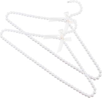 FOMIYES Weihnachtliche Kleiderb&uuml;gel mit Perlen Wei&szlig; 2 St&uuml;ck Kreative Aufh&auml;nger f&uuml;r Kleider M&auml;ntel und R&ouml;cke im Garderobenbereich