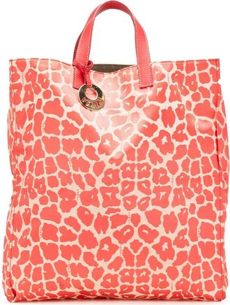 Fendi Shopper - Leopard Print Canvas Shopper Tote - Gr. unisize - in Rot - f&uuml;r Damen