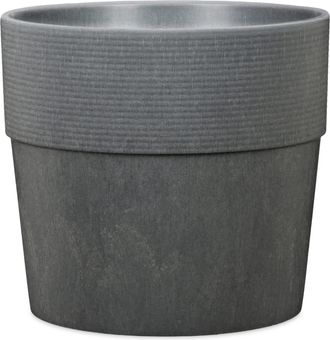Scheurich Groove+ 30, Pflanzgefäß/Pflanzkübel, rund, Farbe: Carbon, hergestellt mit recyceltem Kunststoff, 8 Jahre Garantie, für den Außenbereich