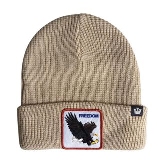 Goorin Brothers Femme, Accessoires, Beige, Taille: ONE Size Animal Farm Beanie Hat avec Patch Frontal