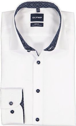 Olymp Herren Hemden blau Baumwoll-Stretch