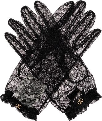 Valentino Garavani Femme, Accessoires, Noir, Taille: 8 IN Lace VLogo Signature Gloves