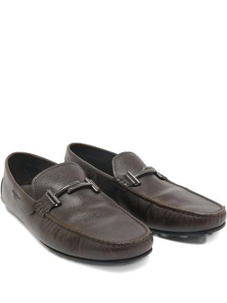 Tod's mocassins Double T en cuir - Marron