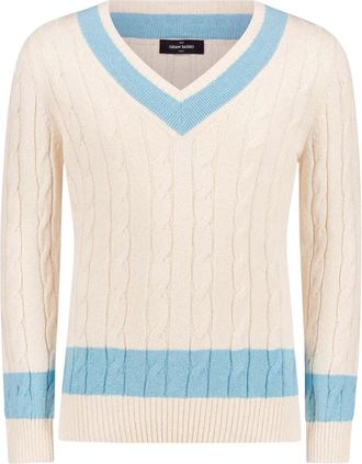Gran Sasso Homme, Pulls, Blanc, Taille: 3XL Maille col V