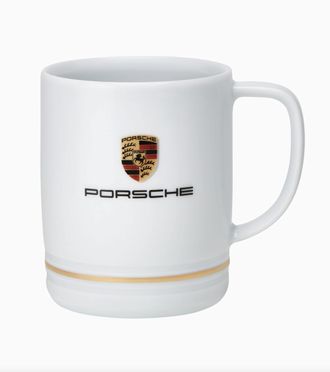 Porsche Design Kaffeebecher Becher Tasse Wappen Gro&szlig; 400ml goldener Rand