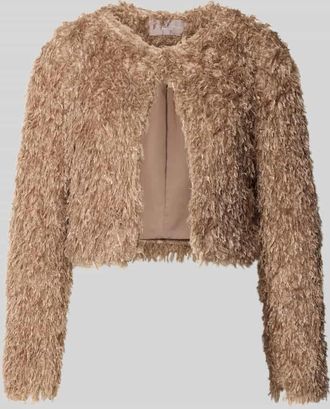 Christian Berg Cropped Jacke mit Federn und Rundhalsausschnitt