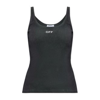 Off-white Femme, Tops, Noir, Taille: 38 FR Ribbed Logo Top