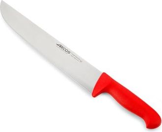 Arcos Fleischermesser aus Nitrum Edelstahl - Ideal f&uuml;r Fleisch - Ergonomischer Griff aus Polypropylen, f&uuml;r Langanhaltenden und Schweren Gebrauch - Rot, Seri
