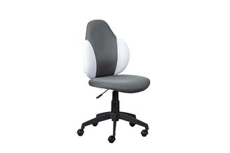 Inter Link SAS Chaise de bureau - Chaise de bureau enfant - Chaise pivotante enfant - Housse Mesh - Gris foncé et blanc - Jessi