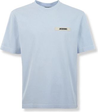 Jacquemus Homme, Tops, Bleu, Taille: L Le T-Shirt Gros Grain