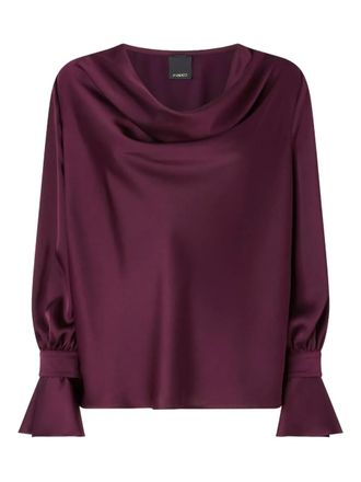 Pinko blouse Filipa à col drapé - Rouge