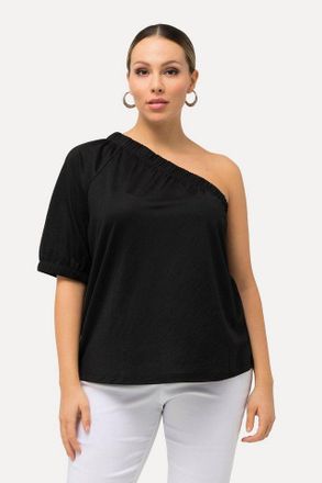 Ulla Popken T-Shirt One-Shoulder-Bluse asymmetrischer Ausschnitt