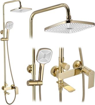 Rea duschgarnitur storm gold gerade