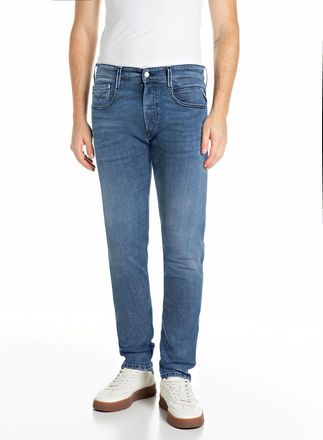 Replay Slim-fit-Jeans REPLAY Anbass Superstretch, Herren, Gr. 30, L&auml;nge 32, medium blau c009, Denim/Jeans, Obermaterial: 90% Baumwolle, 8% Polyester, 2% Elas