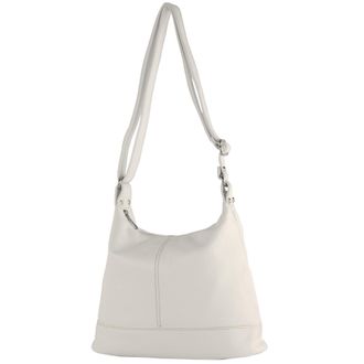 modamoda.de T251 - ital. Umh&auml;ngetasche Gr&ouml;&szlig;e M aus Leder (Wei&szlig;)