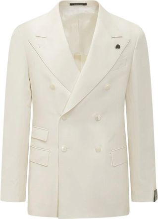 Gabriele Pasini Homme, Vestes, Blanc, Taille: L Double-breasted Peak Lapel Blazer