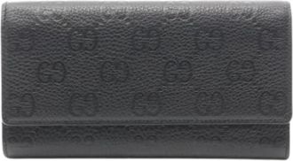 Gucci Portefeuille long vintage doccasion (bi-pli) - Femme - Pre-owned - Noir - Taille: ONE Size