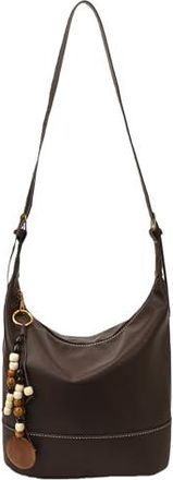 Generic Sac &agrave; bandouli&egrave;re en cuir PU pour femmes et filles, sac seau avec fermeture &eacute;clair, capacit&eacute;, id&eacute;al shopping, travail, activit&eacute;s quotidiennes