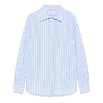 Officine Générale Femme, Blouses et Chemises, Bleu, Taille: 40 FR Chemise à rayures bleues et blanches en texture