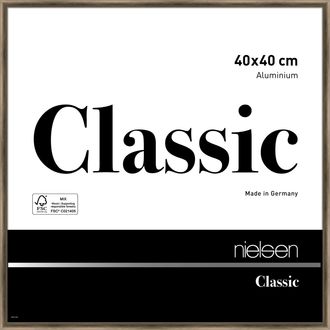 Nielsen Design Bilderrahmen, 40 x 40 cm, Aluminium, Walnuss matt, Posterrahmen zum Aufhängen im Hoch- & Querformat, Echtglas, Classic