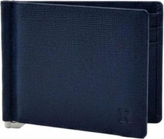 John Richmond Portefeuille livre avec pince &agrave; billets et logo imprim&eacute; - Homme - Accessoires - Bleu - Taille: ONE Size