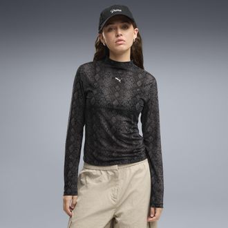 Puma T-shirt en maille &agrave; imprim&eacute;s Snake Pack Femme, V&ecirc;tements, Noir, XL