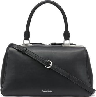 Calvin Klein Lori Top Zip Satchel Femmes, noir/argent, Taille unique