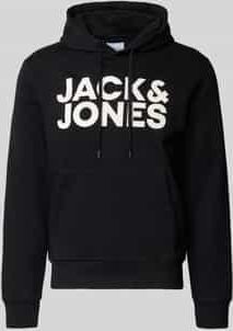Jack & Jones Hoodie mit Label-Print und K&auml;nguru-Tasche