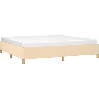 vidaXL Bettgestell ohne Matratze Creme 200x200 cm Stoff Vidaxl