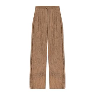 Dolce & Gabbana Homme, Pantalons, Beige, Taille: XL Pantalon Vanity en tissu ray&eacute; froiss&eacute;