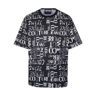 Versace Jeans Couture Ikonic Logo T-shirt Schwarz - - Tops - Herren - Schwarzk - XS