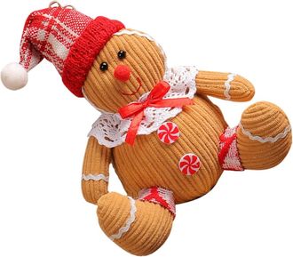 DOITOOL Lebkuchenmann H&auml;ngedekoration mit Weihnachtsm&uuml;tze Weihnachtsbaumschmuck Cartoon Figur Festliche Weihnachtsbaum H&auml;ngedekoration f&uuml;r Feiertagsdeko