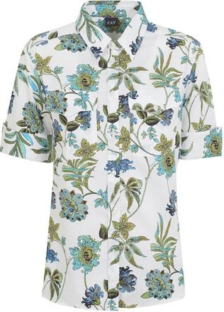Fay Femme, Blouses et Chemises, Multicolore, Taille: 40 FR Camicia in popeline di cotone fantasia