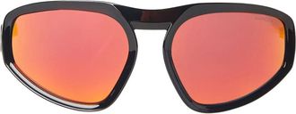 Moncler Homme, Accessoires, Noir, Taille: ONE Size Pentagra Geometric Lunettes de soleil