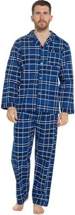 Lora Dora Strong Souls Pyjama traditionnel 2 pièces pour homme, Bleu/bleu marine - Carreaux, XXL
