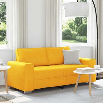 vidaXL Zweisitzer-Sofa Hellgelb 140 cm Cordstoff Vidaxl