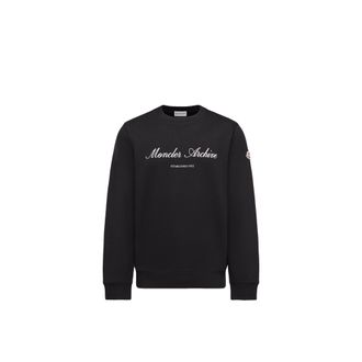 Moncler Moncler Cotton Blend Logo Sweatshirt, Men, Black, Size: 3xl