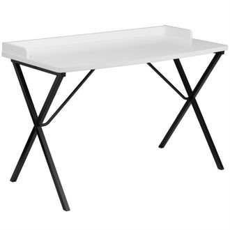 Flash Furniture Computer-Schreibtisch, Stahl, schwarze Laminat-Tischplatte/schwarzes Gestell, 60 x 120 x 80 cm