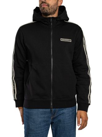 Emporio Armani Hoodie Mit Rei&szlig;verschluss Und Box-Logo, Schwarz
