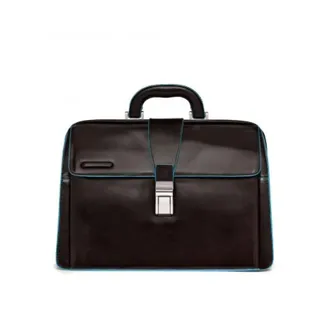 Piquadro unisex, Sacs, Brun, Taille: ONE Size Sac de Médecin en Cuir Carré Bleu